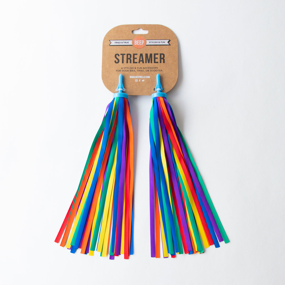 Beep Real Ribbon Bike Streamer - Classic Rainbow | Add fun to your bike ...